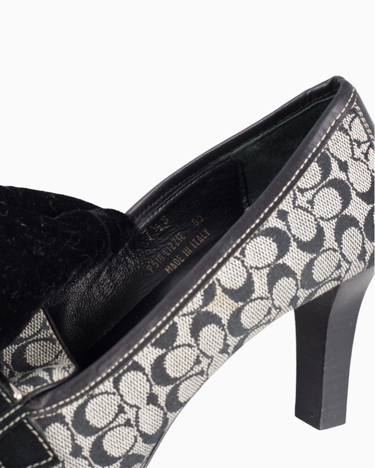 Sapato Coach Original Signature Branco e Preto Feminino