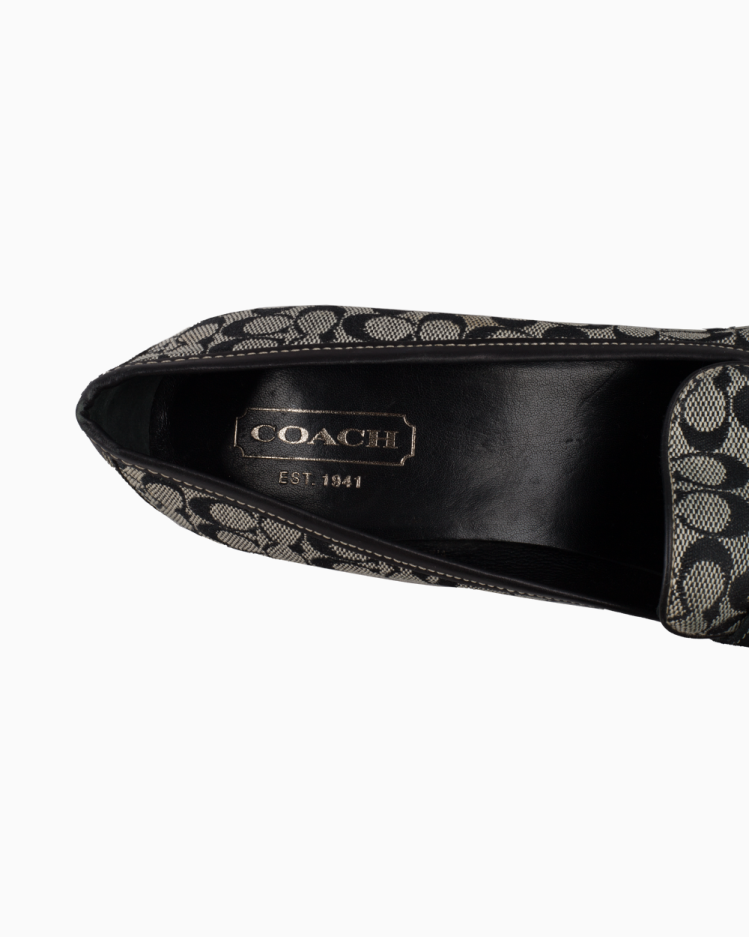 Sapato Coach Original Signature Branco e Preto Feminino