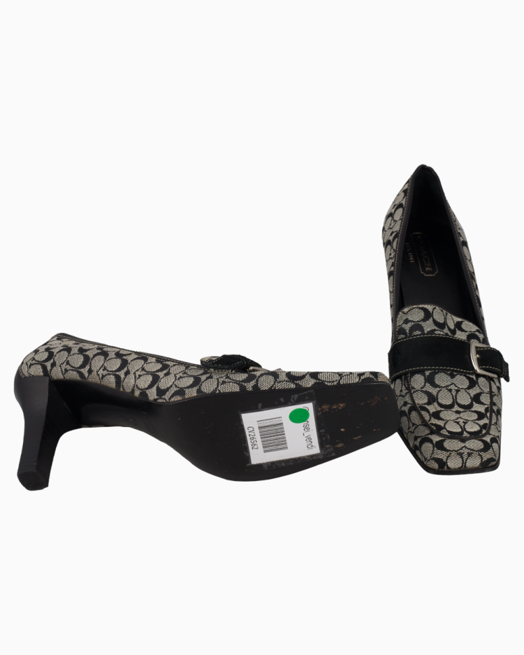 Sapato Coach Original Signature Branco e Preto Feminino