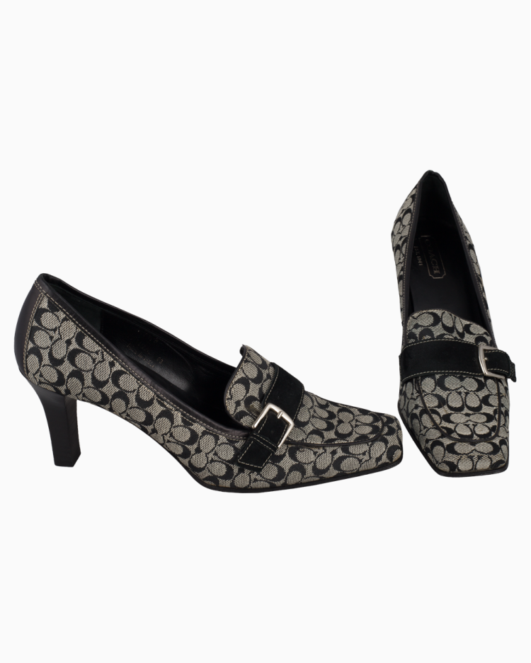 Sapato Coach Original Signature Branco e Preto Feminino