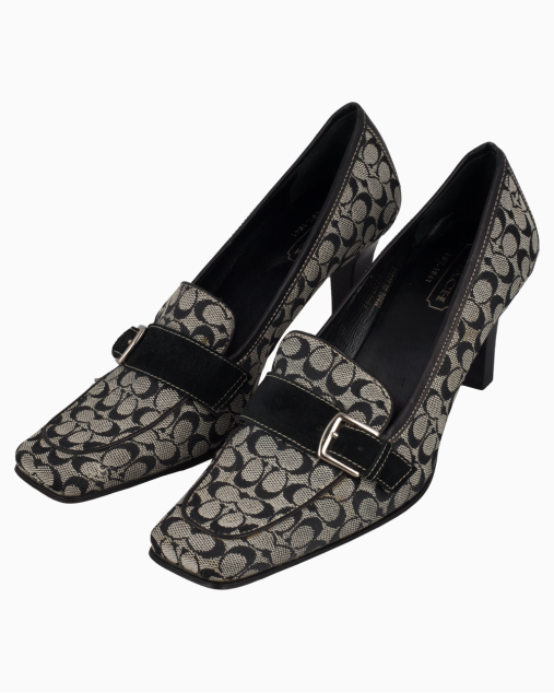 Sapato Coach Original Signature Branco e Preto Feminino