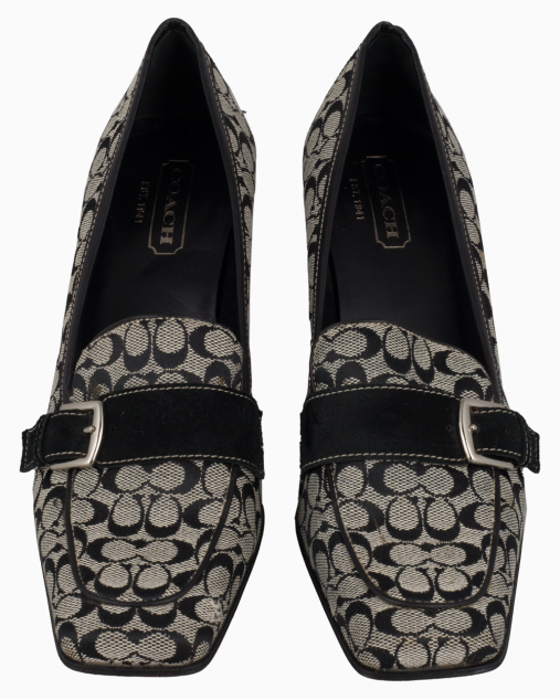 Sapato Coach Original Signature Branco e Preto Feminino