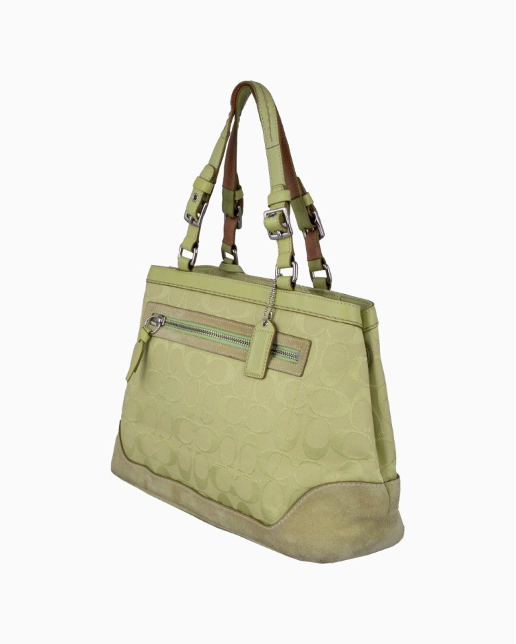Bolsa Coach Original Canvas Signature Verde Feminina