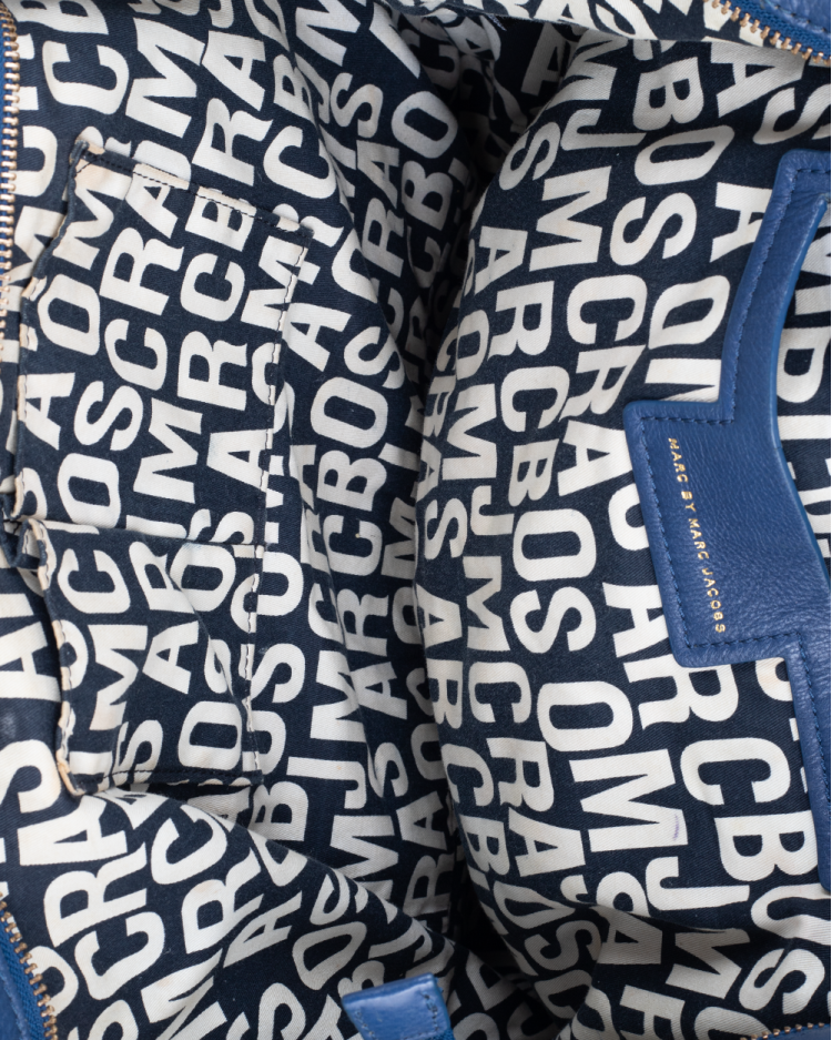 Bolsa Marc Jacobs Original Tote Couro Azul Feminina