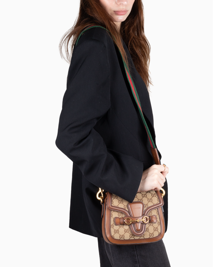 Bolsa Gucci Original Small Lady Web Canvas GG Supreme Feminina