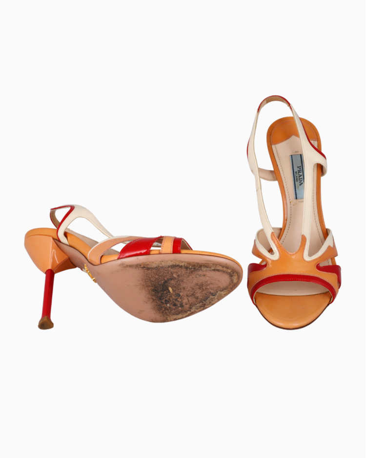 Sandália Prada Original Tiras Tricolor Feminina