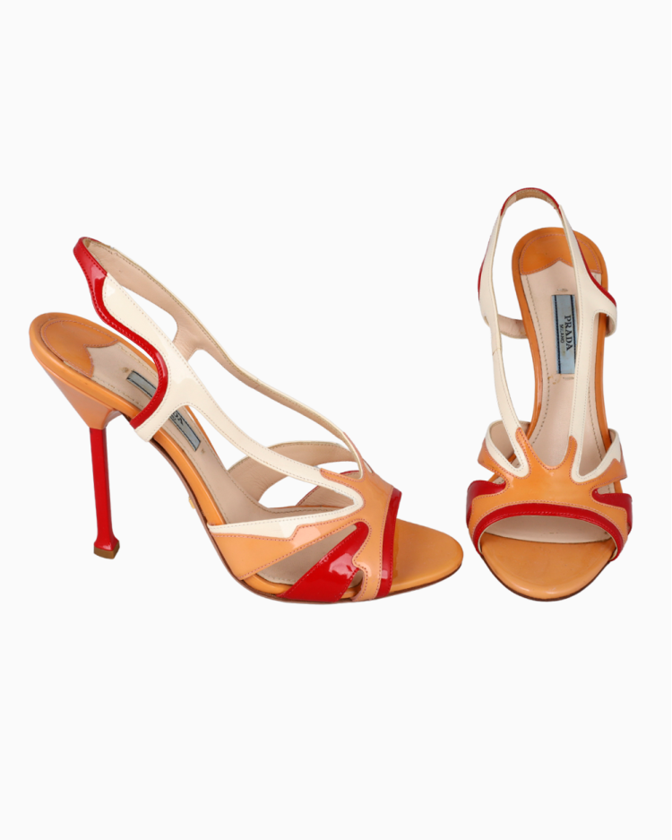 Sandália Prada Original Tiras Tricolor Feminina