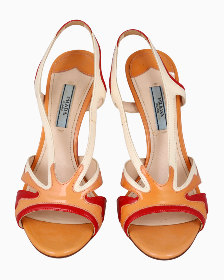 Sandália Prada Original Tiras Tricolor Feminina