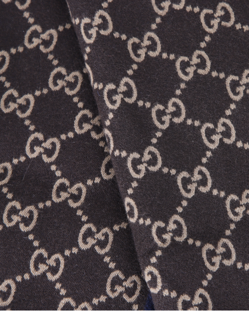 Cachecol Gucci Original GG Reversivel Marrom e Azul Feminino