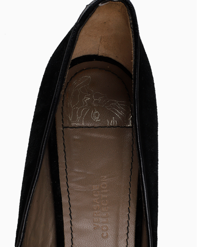 Sapato Versace Original Suede Preto Feminino