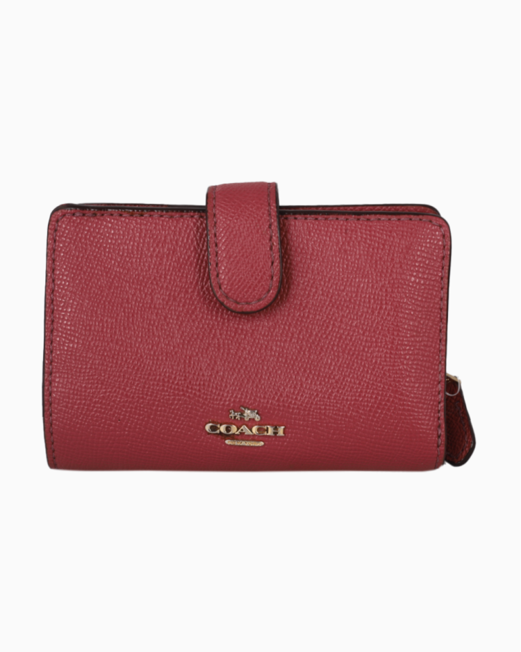 Carteira Coach Original Couro Bifold Rosa Feminina