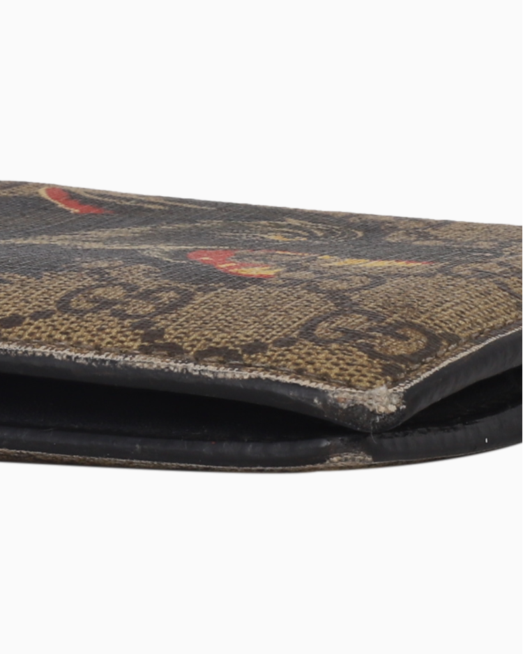 Carteira Gucci Original Bifold GG Supreme Wolf Bege Masculina
