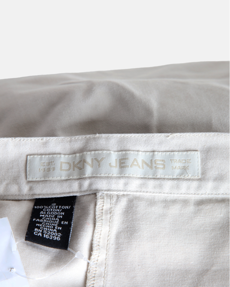 Saia DKNY Jeans Original Midi Cargo Sarja Off White Feminina