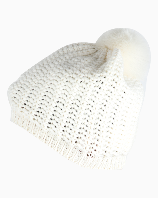 Gorro Moncler Original Tricô Off White Feminino
