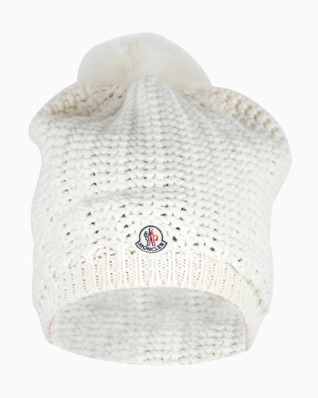 Gorro Moncler Original Tricô Off White Feminino
