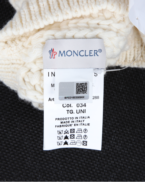 Gorro Moncler Original Tricô Off White Feminino