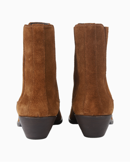 Bota Saint Laurent Original West Chelsea Camurça Marrom Feminina