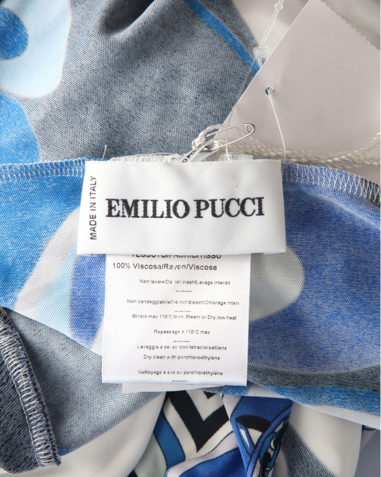 Vestido Emilio Pucci Original Estampado Azul Feminino