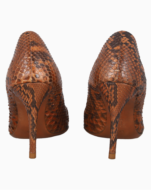 Sapato Alexandre Birman Original Python Marrom Feminino