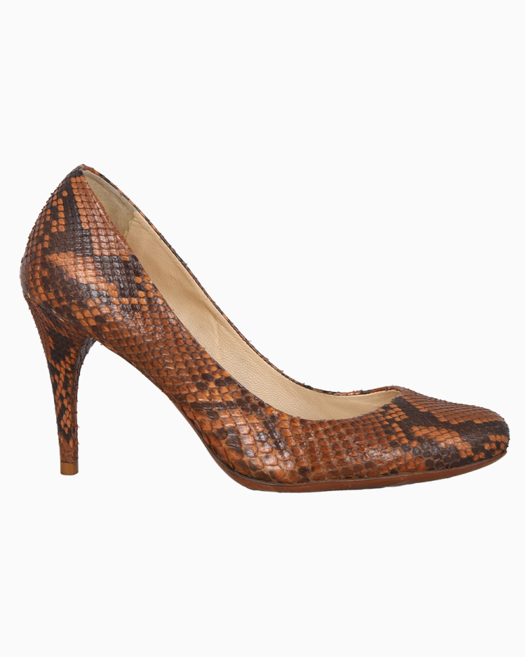 Sapato Alexandre Birman Original Python Marrom Feminino
