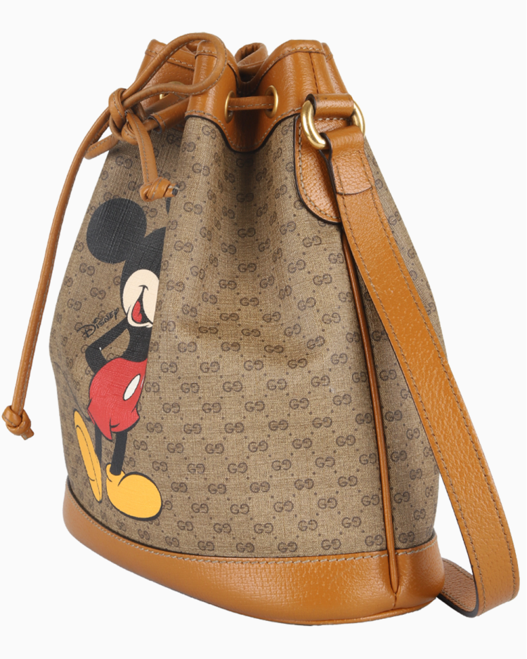 Bolsa Gucci Original x Disney GG Candy Mickey Mouse Bucket Caramelo ...