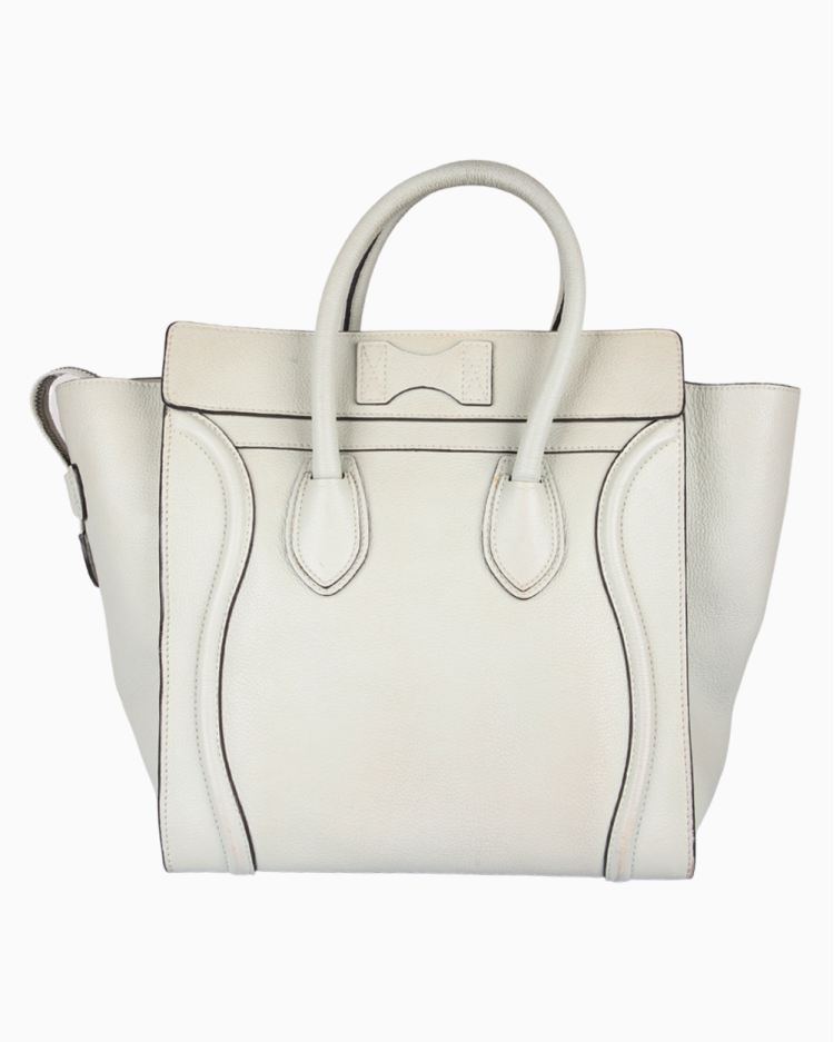 Bolsa Celine Original Luggage Mini Tote Off White Feminina