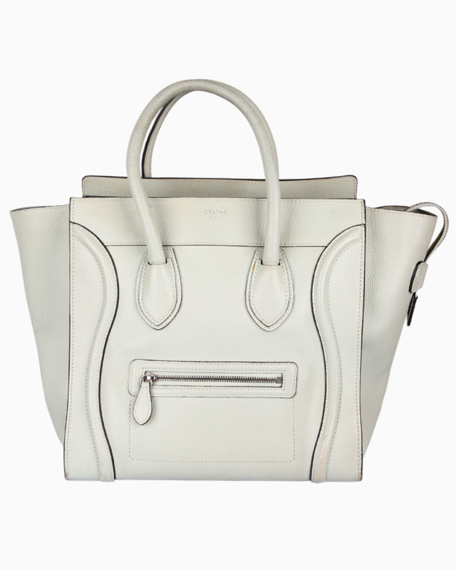 Bolsa Celine Original Luggage Mini Tote Off White Feminina