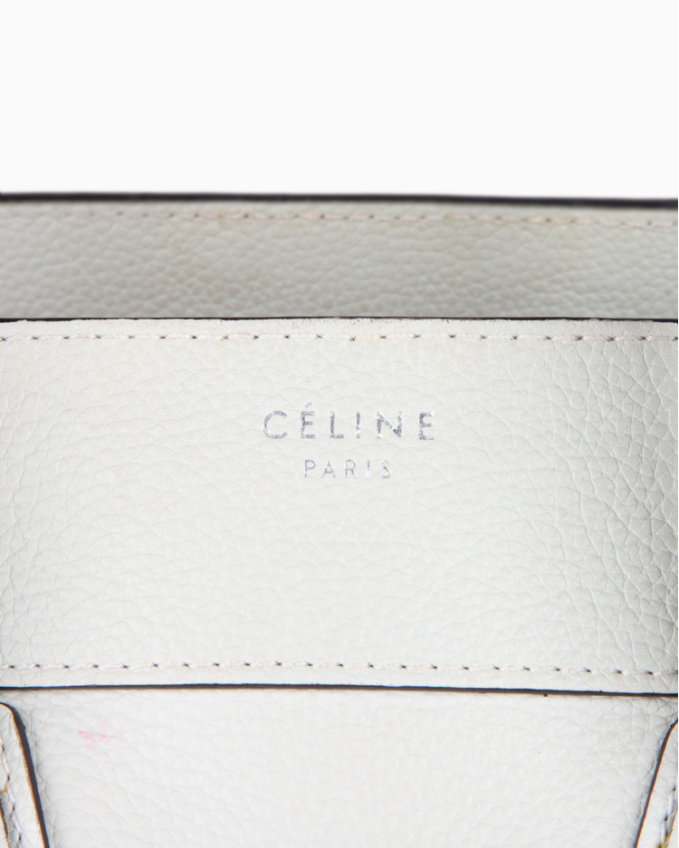 Bolsa Celine Original Luggage Mini Tote Off White Feminina