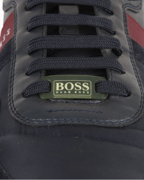 Tênis Hugo Boss Original Couro e Nylon Azul Marinho Masculino