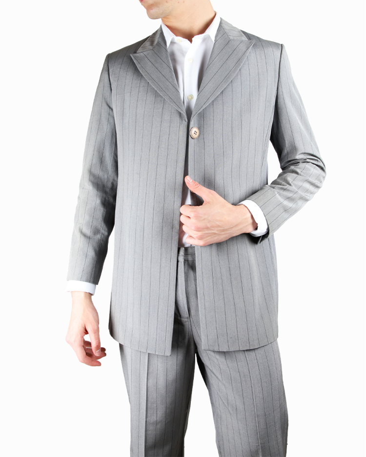 Terno Versace Original Vintage Risca Cinza Masculino