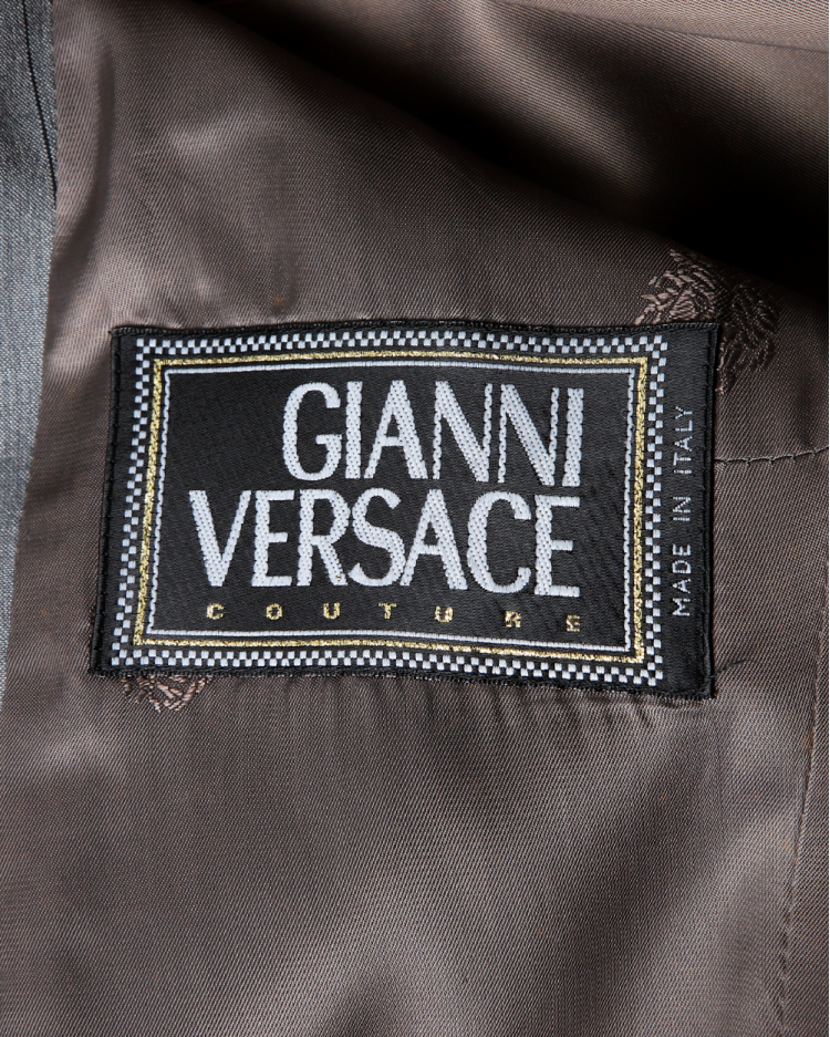 Terno Versace Original Vintage Risca Cinza Masculino