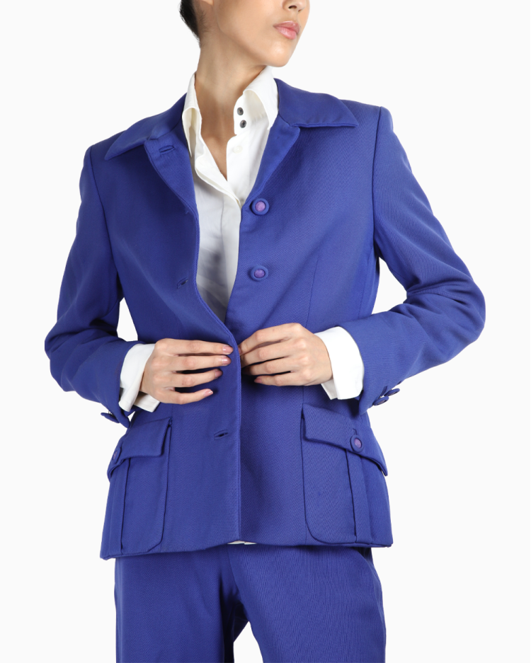 Terno Versace Original Vintage Azul Marinho Feminino