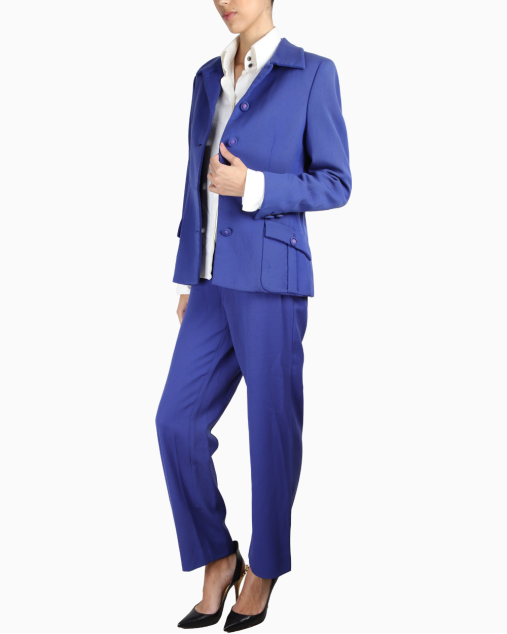 Terno Versace Original Vintage Azul Marinho Feminino