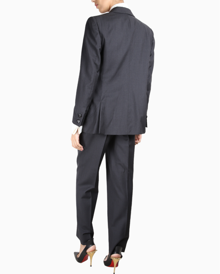 Terno Versace Original Vintage Lã Preto Feminino