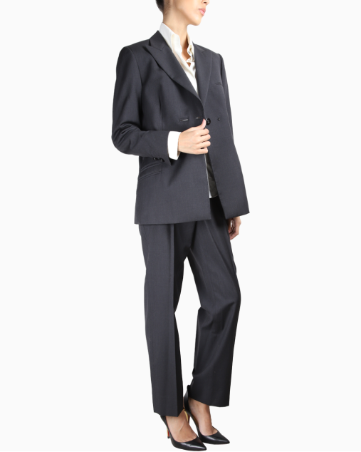 Terno Versace Original Vintage Lã Preto Feminino