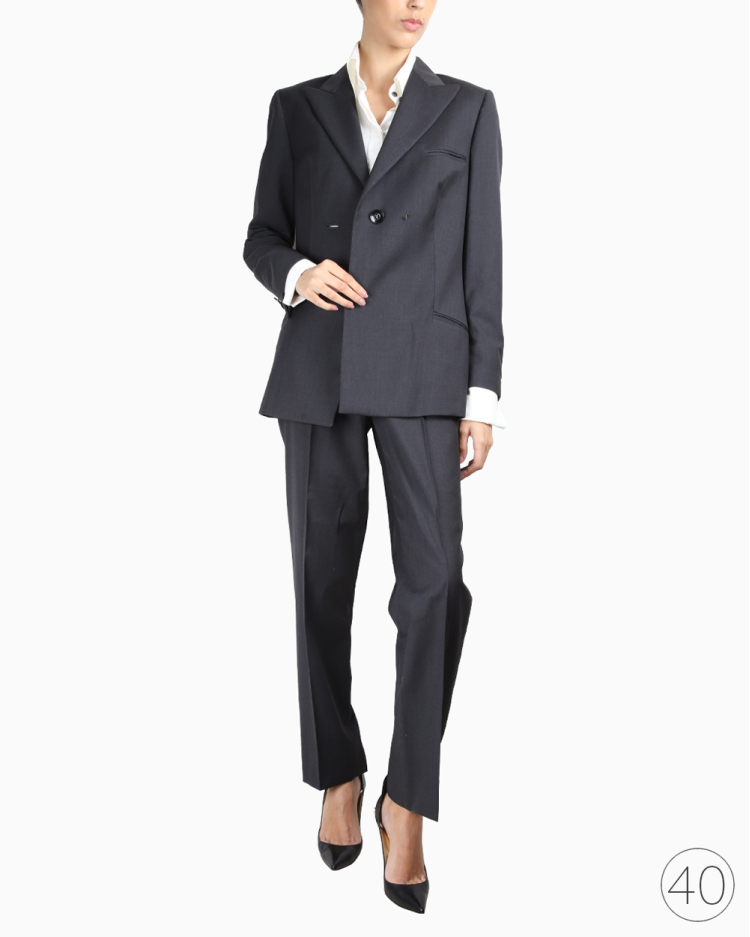 Terno Versace Original Vintage Lã Preto Feminino