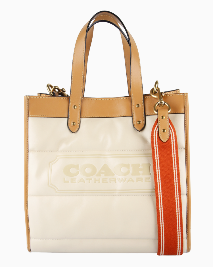 Bolsa Coach Original Field Tote Colorblock Badge Bege Feminina