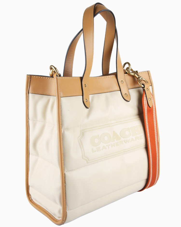 Bolsa Coach Original Field Tote Colorblock Badge Bege Feminina