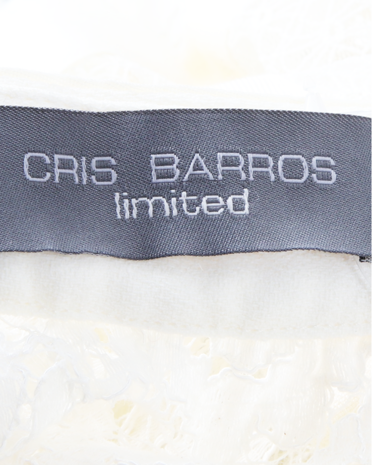 Saia Cris Barros Original Renda Off White Feminino