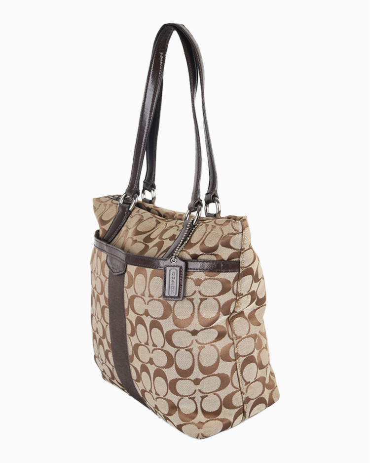 Bolsa Coach Original Stripe Tote Signature Monograma Feminina