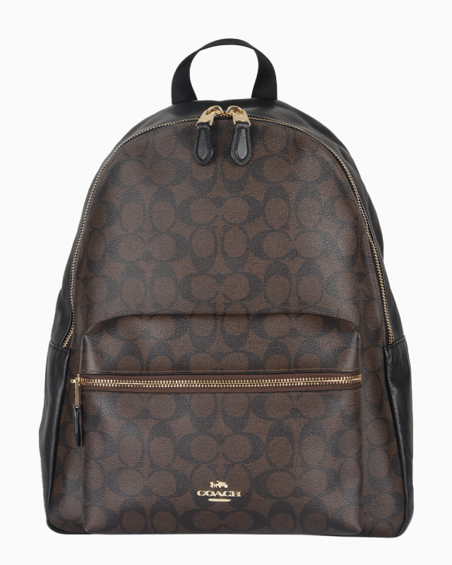 Mochila Coach Original Signature Marrom e Preta Feminina