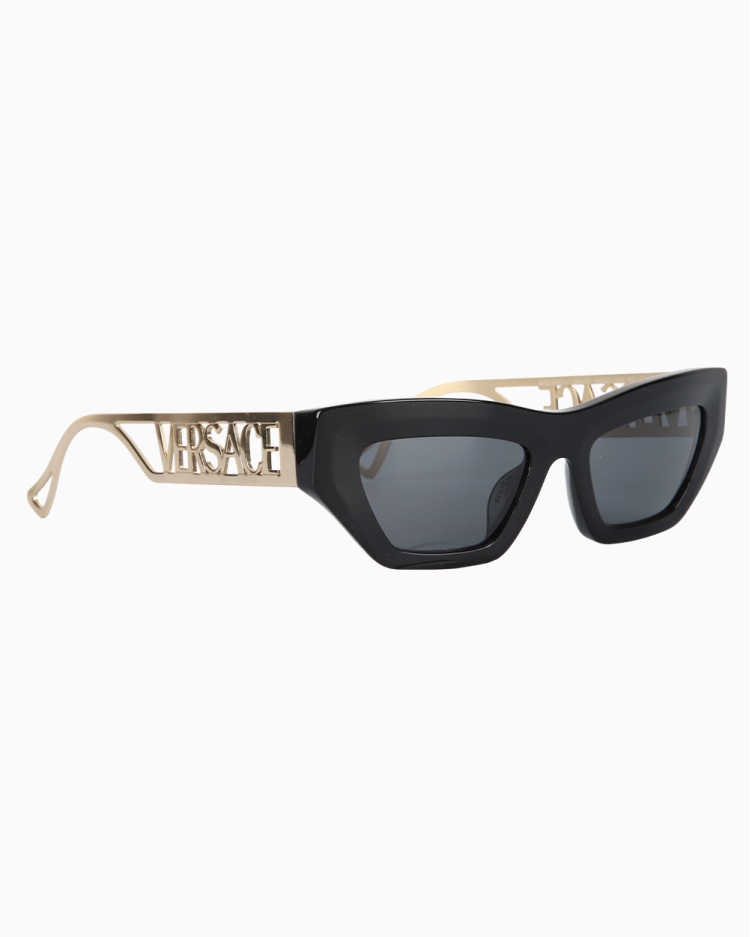 Óculos de Sol Versace Original 4432-U Preto e Dourado Feminino