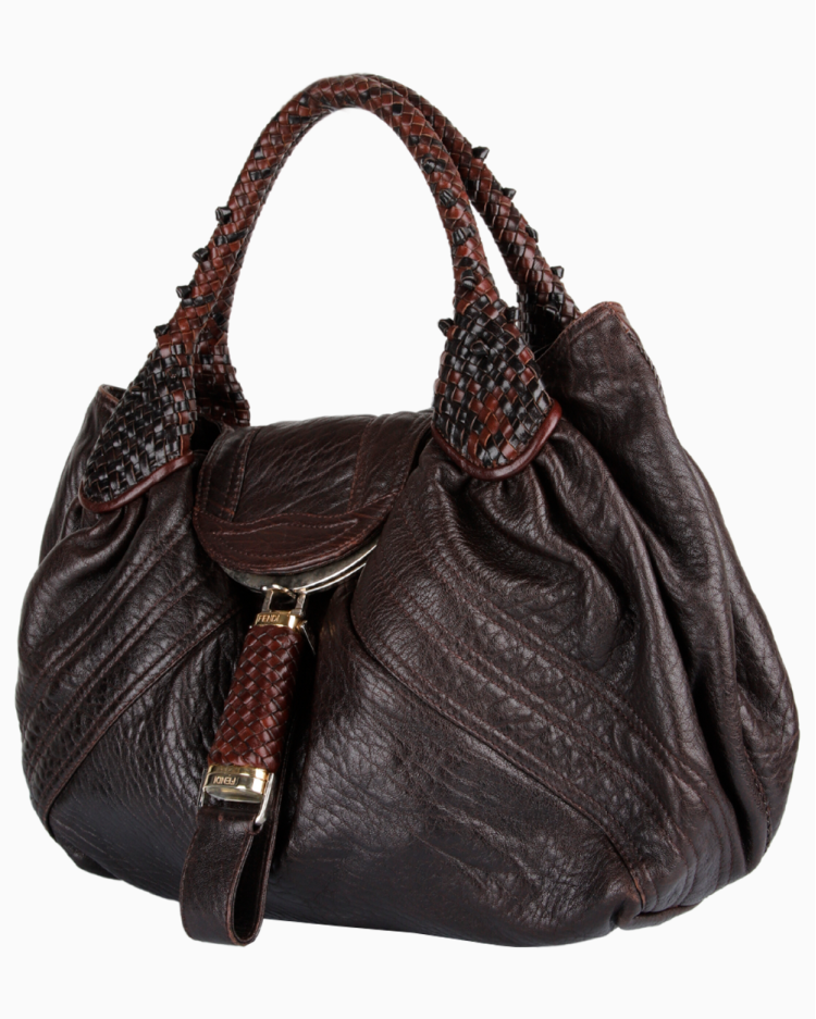 Bolsa Fendi Original Spy Couro Marrom Feminina