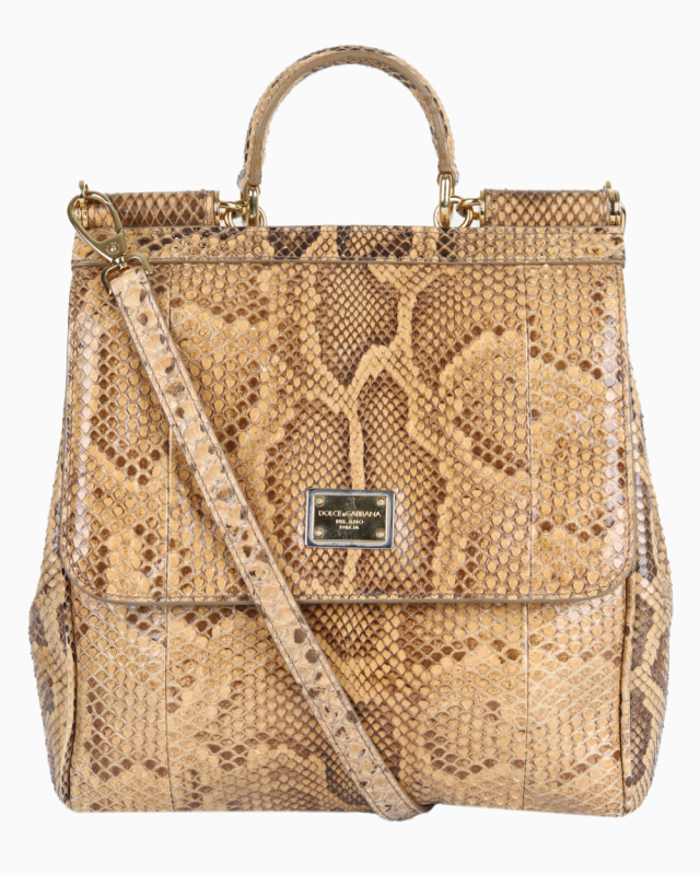 Bolsa Dolce & Gabbana Original Python Miss Sicily Animal Print Feminina