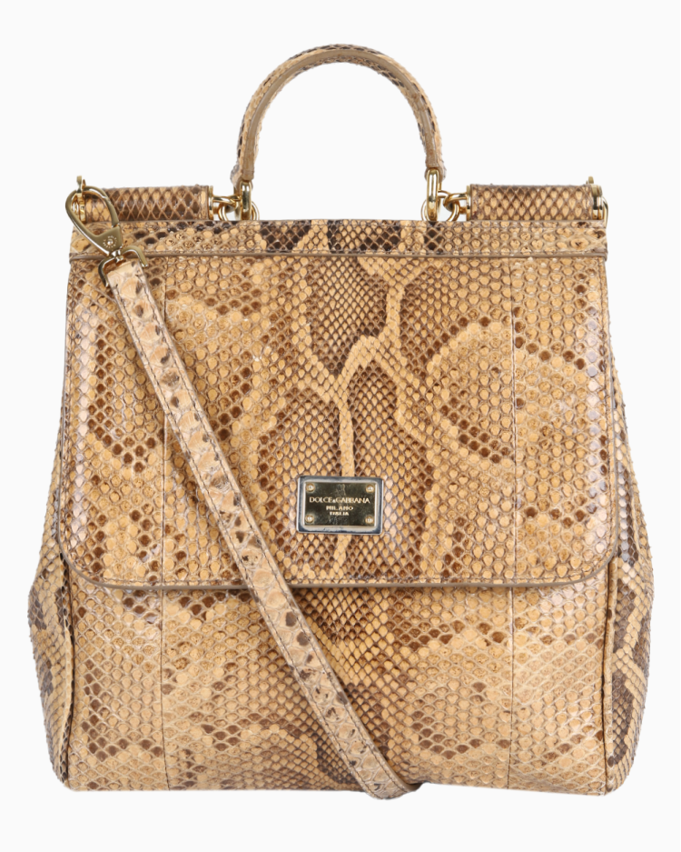 Bolsa Dolce & Gabbana Original Python Miss Sicily Animal Print Feminina