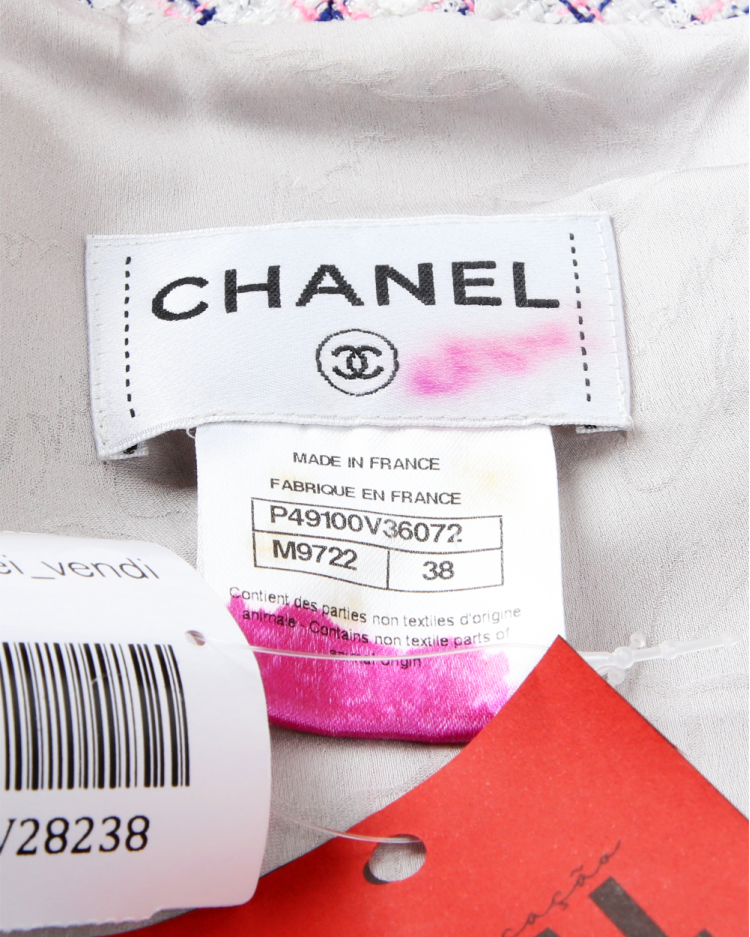 Vestido Chanel Original Tweed Midi Rosa Feminino