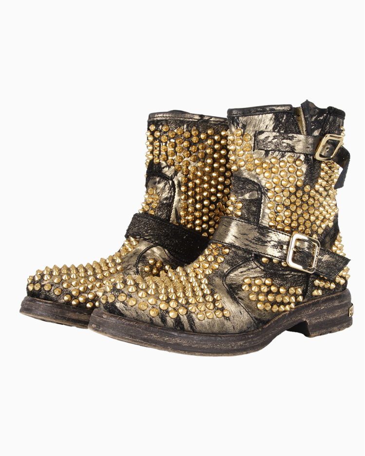 Bota Philipp Plein Original Spikes Dourada Feminina