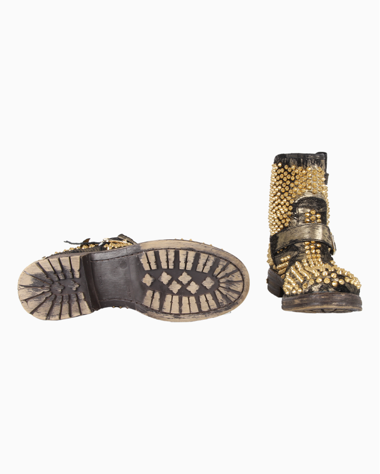 Bota Philipp Plein Original Spikes Dourada Feminina