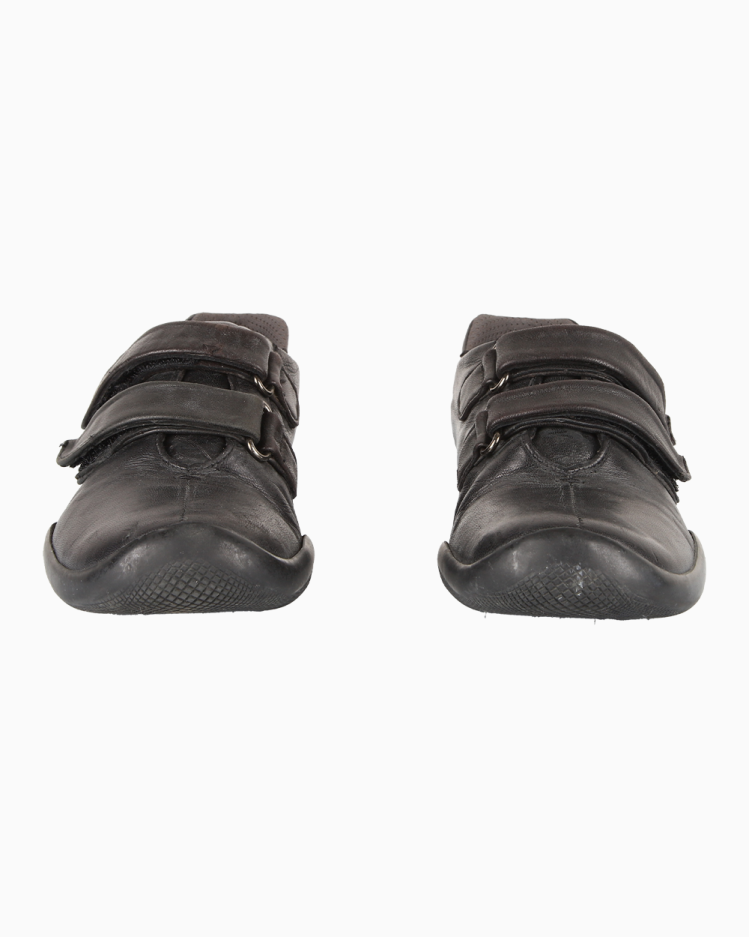 Tênis Infantil Prada Original Velcro Couro Preto