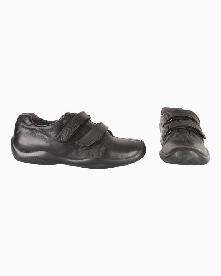 Tênis Infantil Prada Original Velcro Couro Preto
